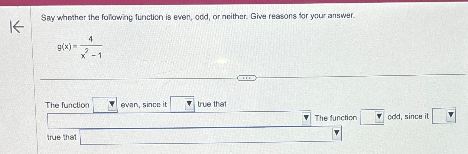 Solved Say whether the following function is even, odd, or | Chegg.com