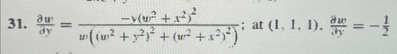 Solved delwdely=-y(w2+x2)2w((w2+y2)2+(w2+x2)2); at | Chegg.com