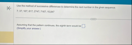 Solved Use the method of successive differences to determine | Chegg.com