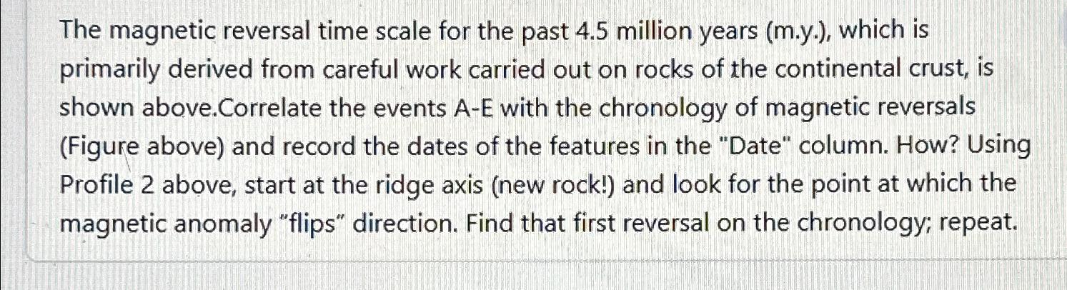 Solved The magnetic reversal time scale for the past 4.5 | Chegg.com