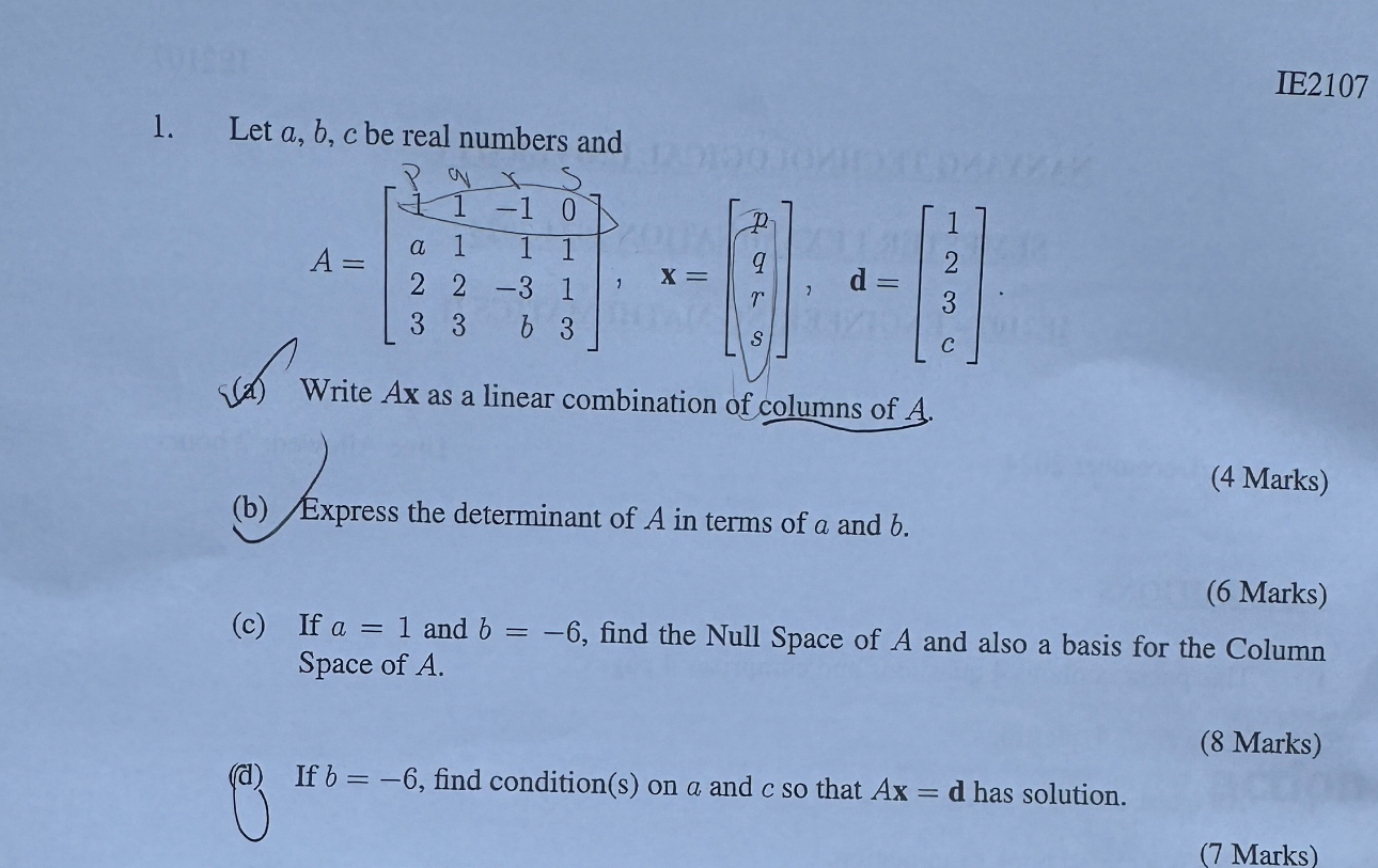Solved IE2107Let a,b,c ﻿be real numbers | Chegg.com