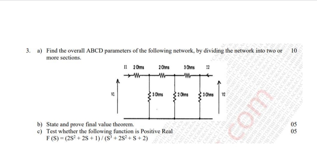 Solved a) ﻿Find the overall ABCD parameters of the following | Chegg.com