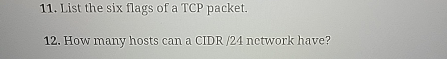 Solved How many hosts can a CIDR / 24 ﻿network have? | Chegg.com