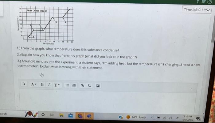 Solved 1.) From the graph, what temperature does this | Chegg.com