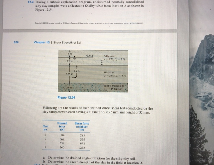 Solved 12.4 During a subsoil exploration program, | Chegg.com