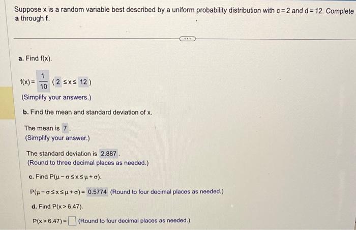 Solved Suppose x is a random variable best described by a | Chegg.com