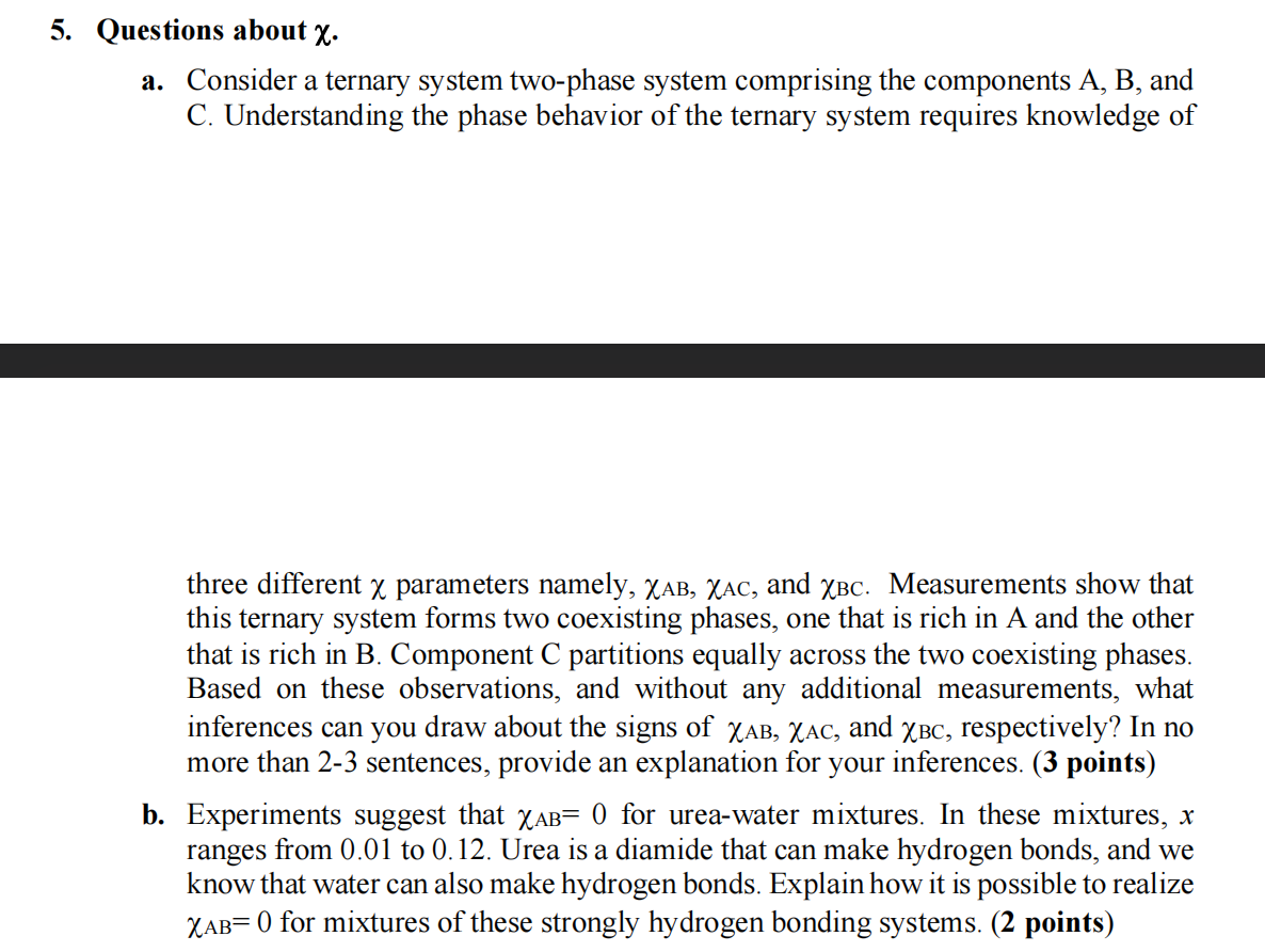 Solved Questions about χ.a. ﻿Consider a ternary system | Chegg.com