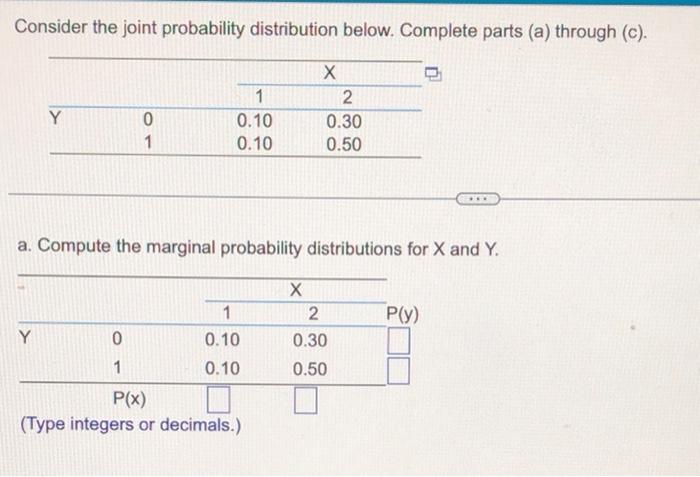 Solved a) fill the table B) find the marginal P.m.f of X and | Chegg.com