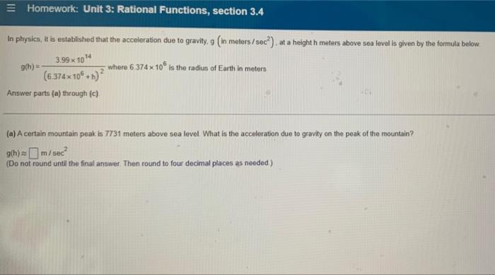 Solved = Homework: Unit 3: Rational Functions, section 3.4 | Chegg.com