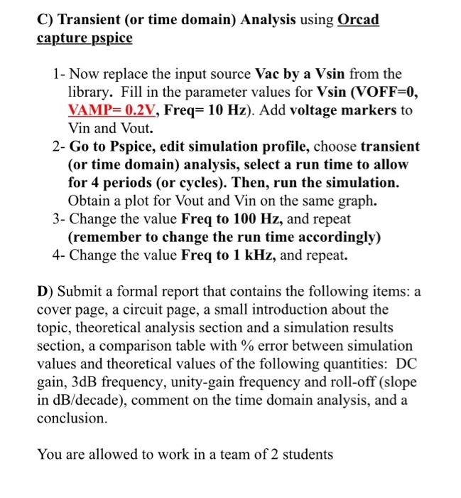 Solved Orcad Capture Pspice Simulation or Multi Sim: Op amp | Chegg.com