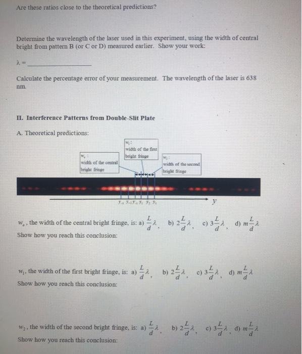 Solved Diffraction and Interference Experiment: In this lab | Chegg.com
