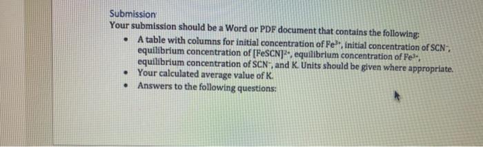 Solved The source of Fe + ions in this lab was 0.00200 M | Chegg.com