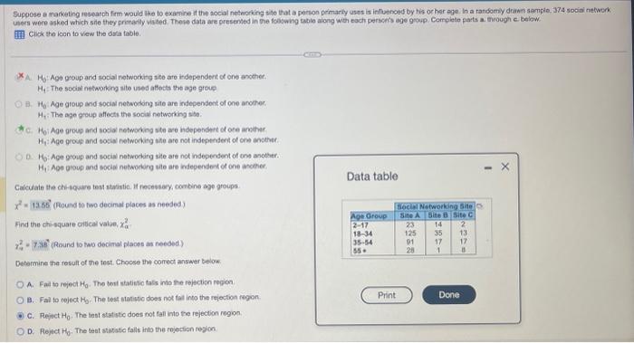Solved Determine the result of the test. Choose the correct | Chegg.com