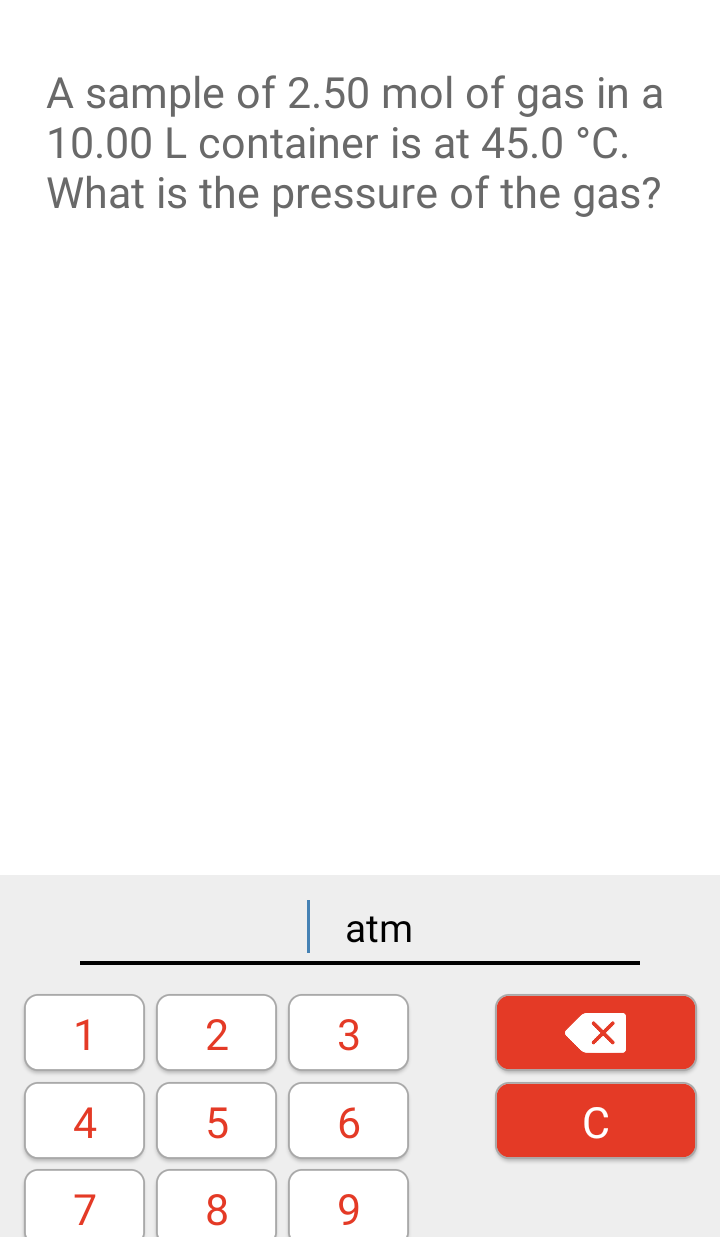Solved A sample of 2.50 mol of gas in a 10.00 L container is | Chegg.com