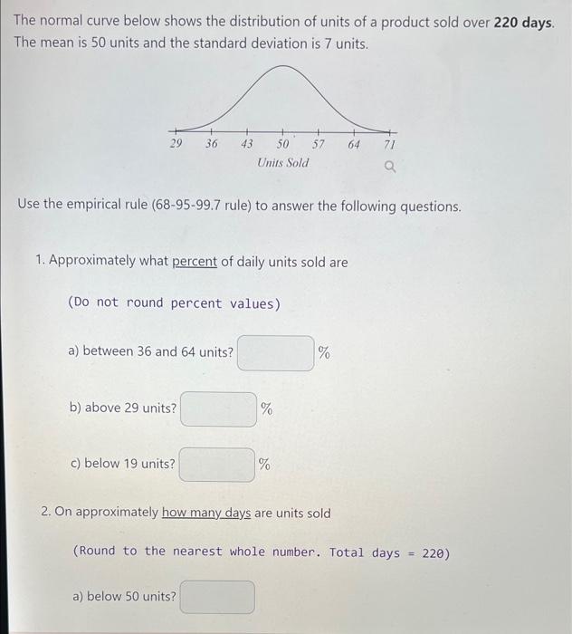 Solved The normal curve below shows the distribution of | Chegg.com