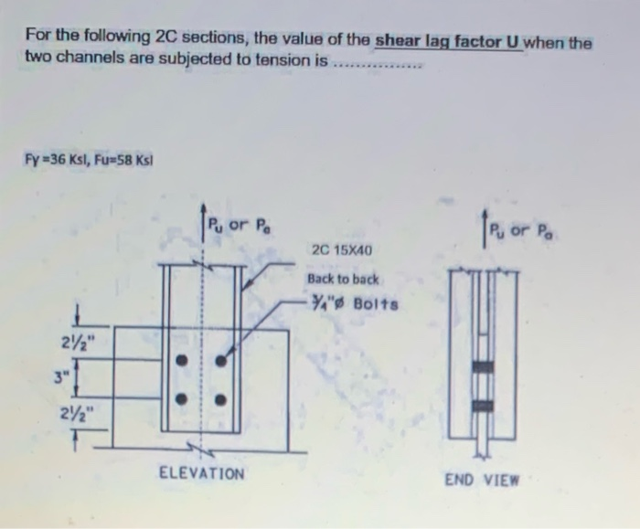 Solved For the following 2C sections, the value of the shear | Chegg.com