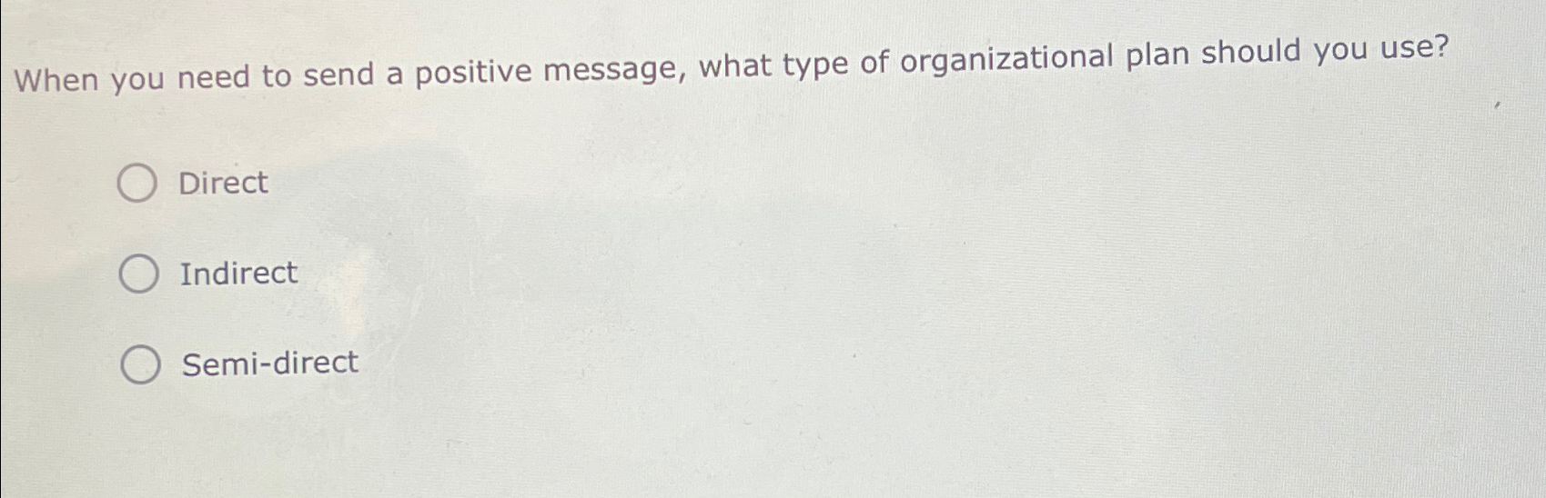 Solved When you need to send a positive message, what type | Chegg.com