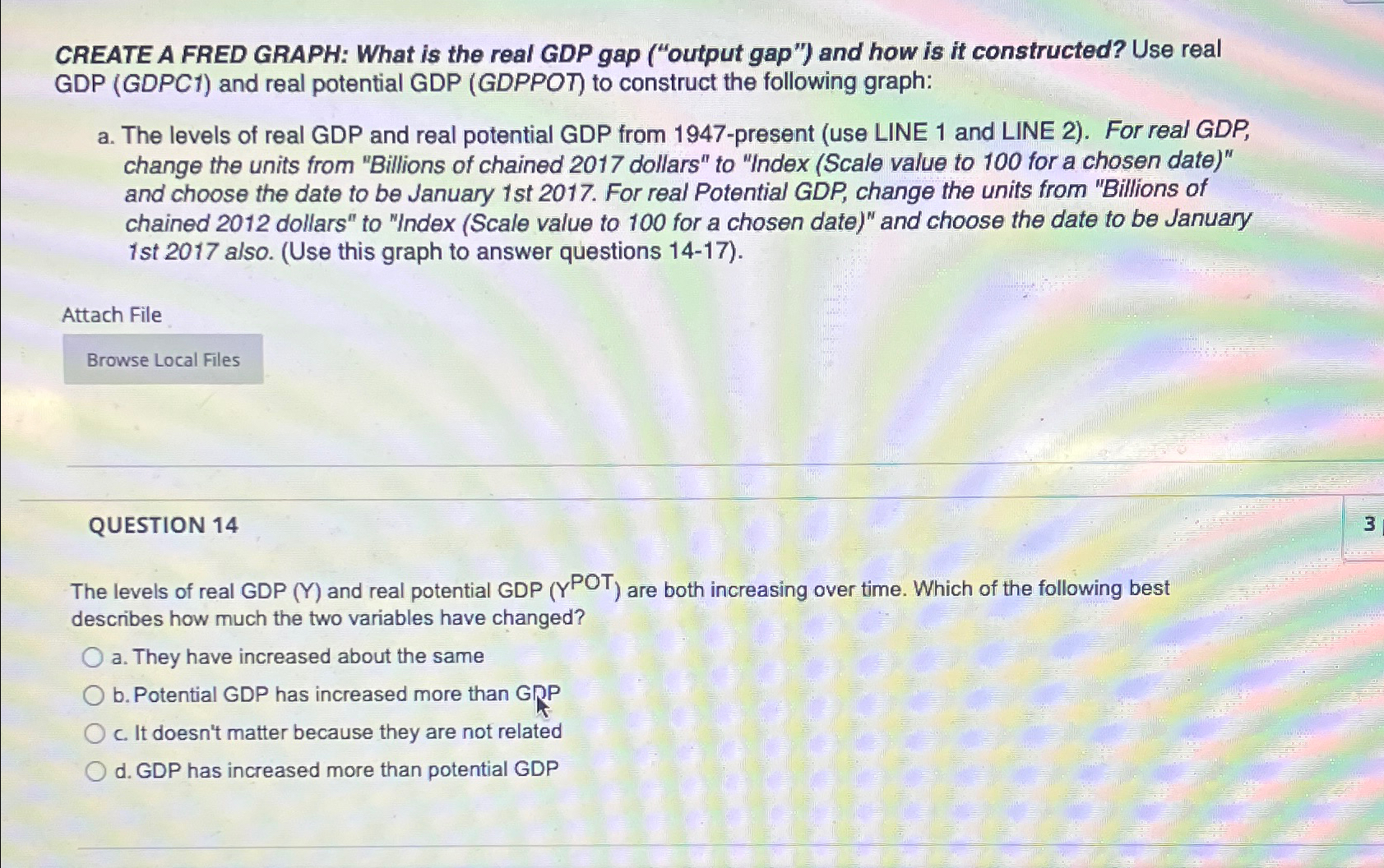 CREATE A FRED GRAPH: What is the real GDP gap | Chegg.com