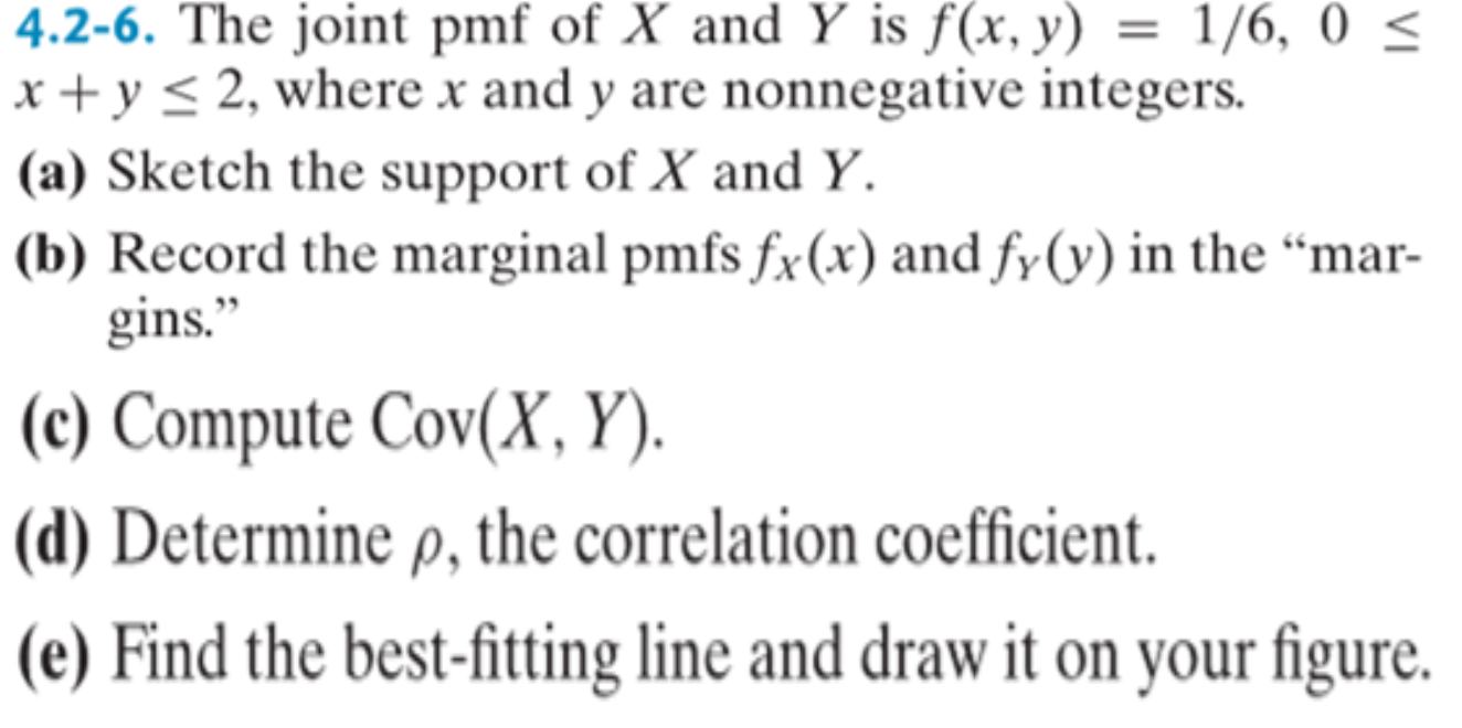4.2-6. ﻿The joint pmf of x ﻿and Y ﻿is | Chegg.com