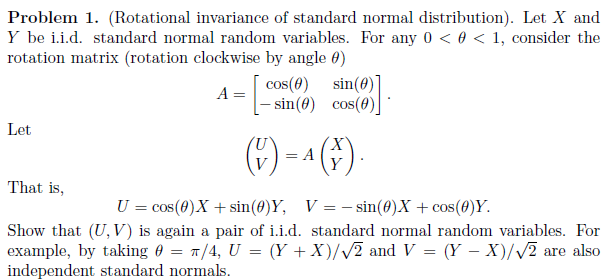 Solved Problem 1. (Rotational ﻿invariance of ﻿standard | Chegg.com