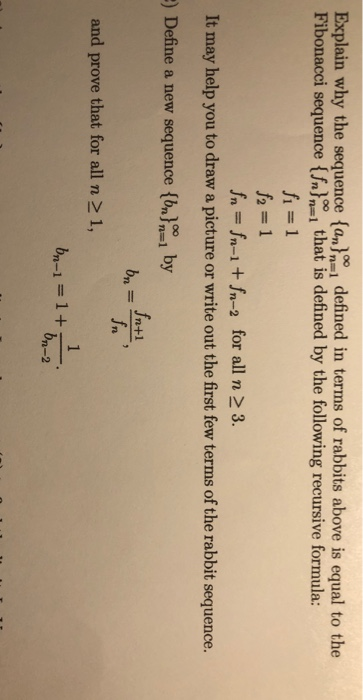 Solved Explain why the sequence {an} defined in terms of | Chegg.com