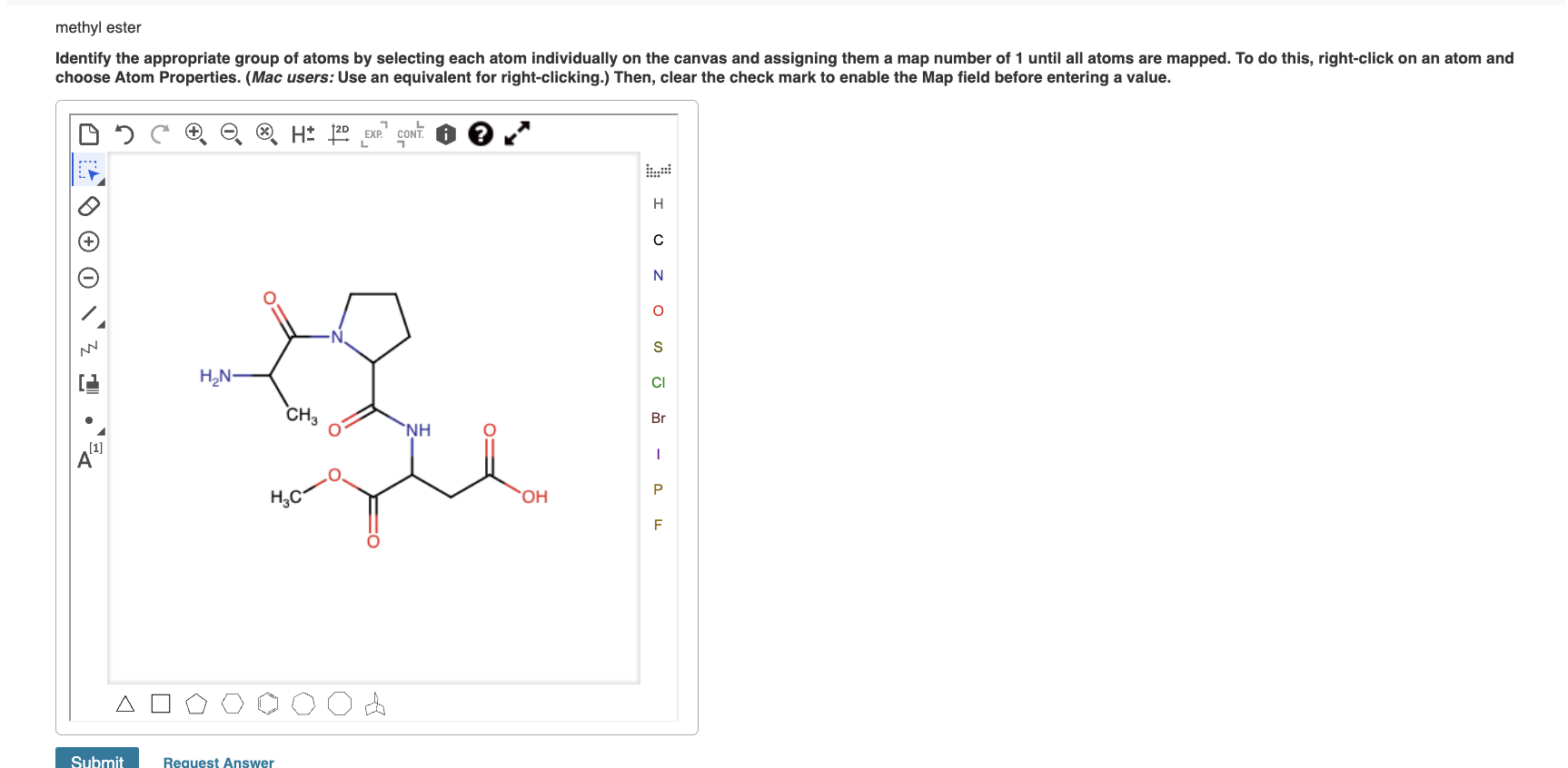 methyl ester choose Atom Properties. (Mac users: Use | Chegg.com