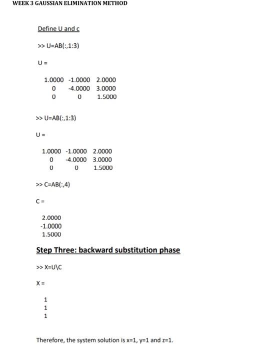 Solved Solving linear system by Gauss elimination method | Chegg.com