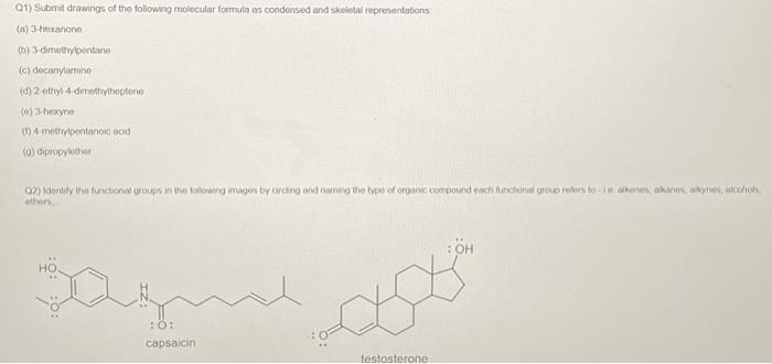 Solved Q1) Submit drawings of the following molecular | Chegg.com