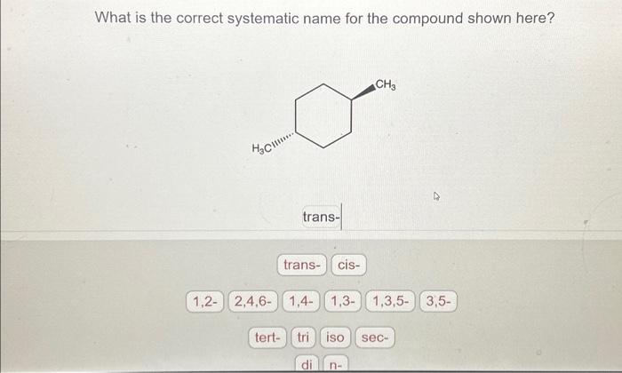 Solved What is the correct systematic name for the compound | Chegg.com