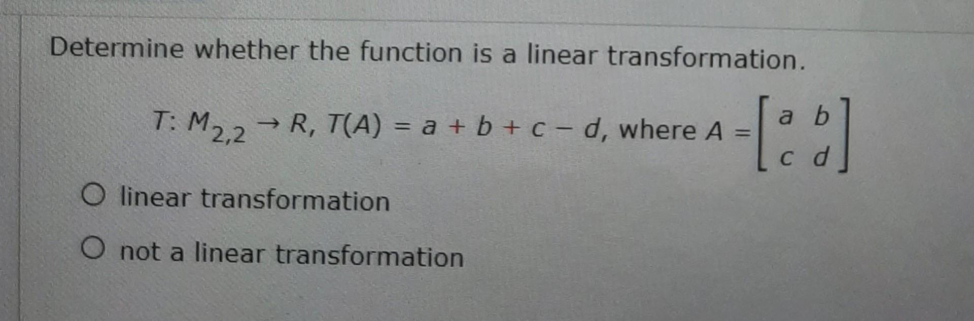Solved Determine whether the function is a linear | Chegg.com