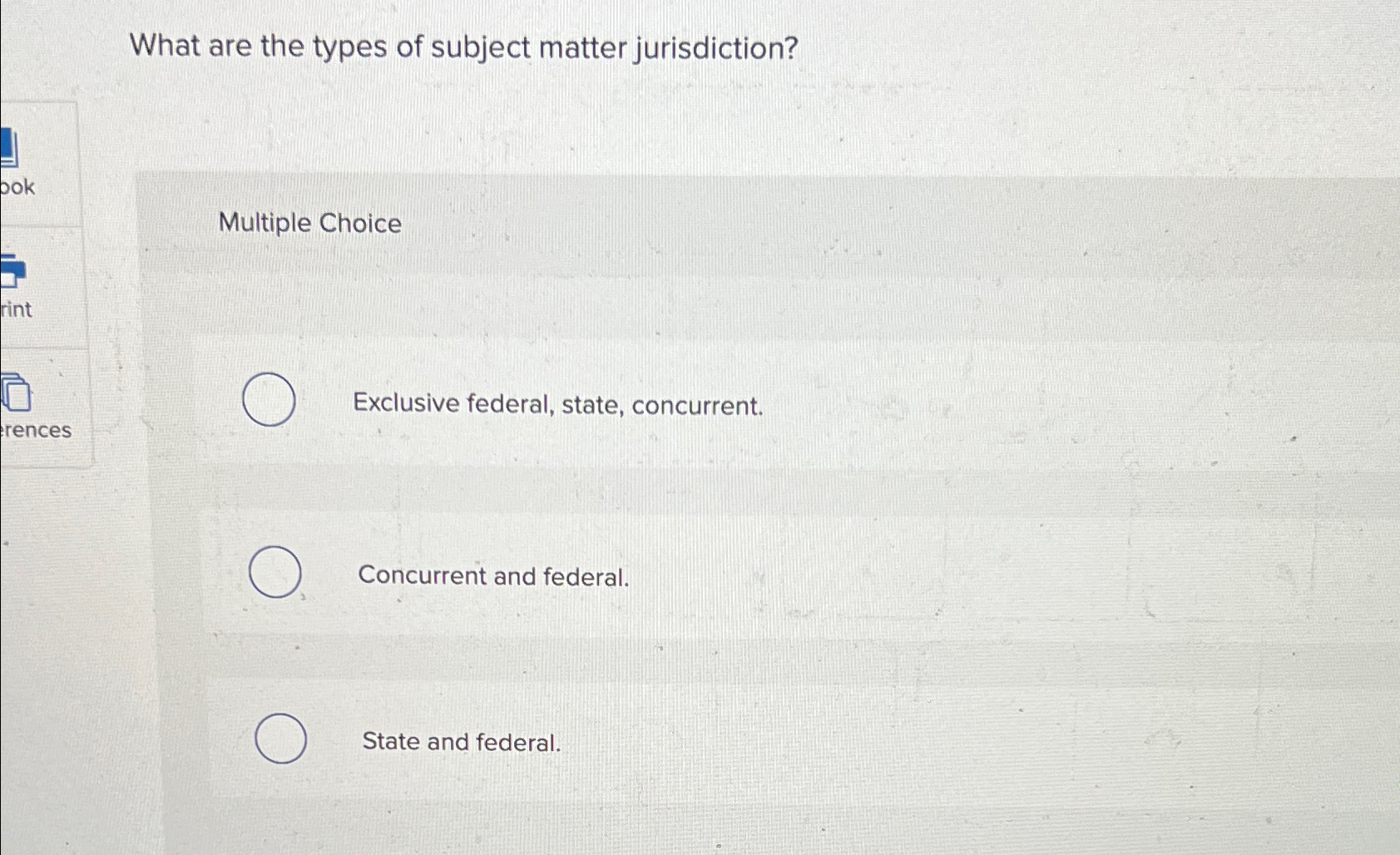Solved What are the types of subject matter | Chegg.com