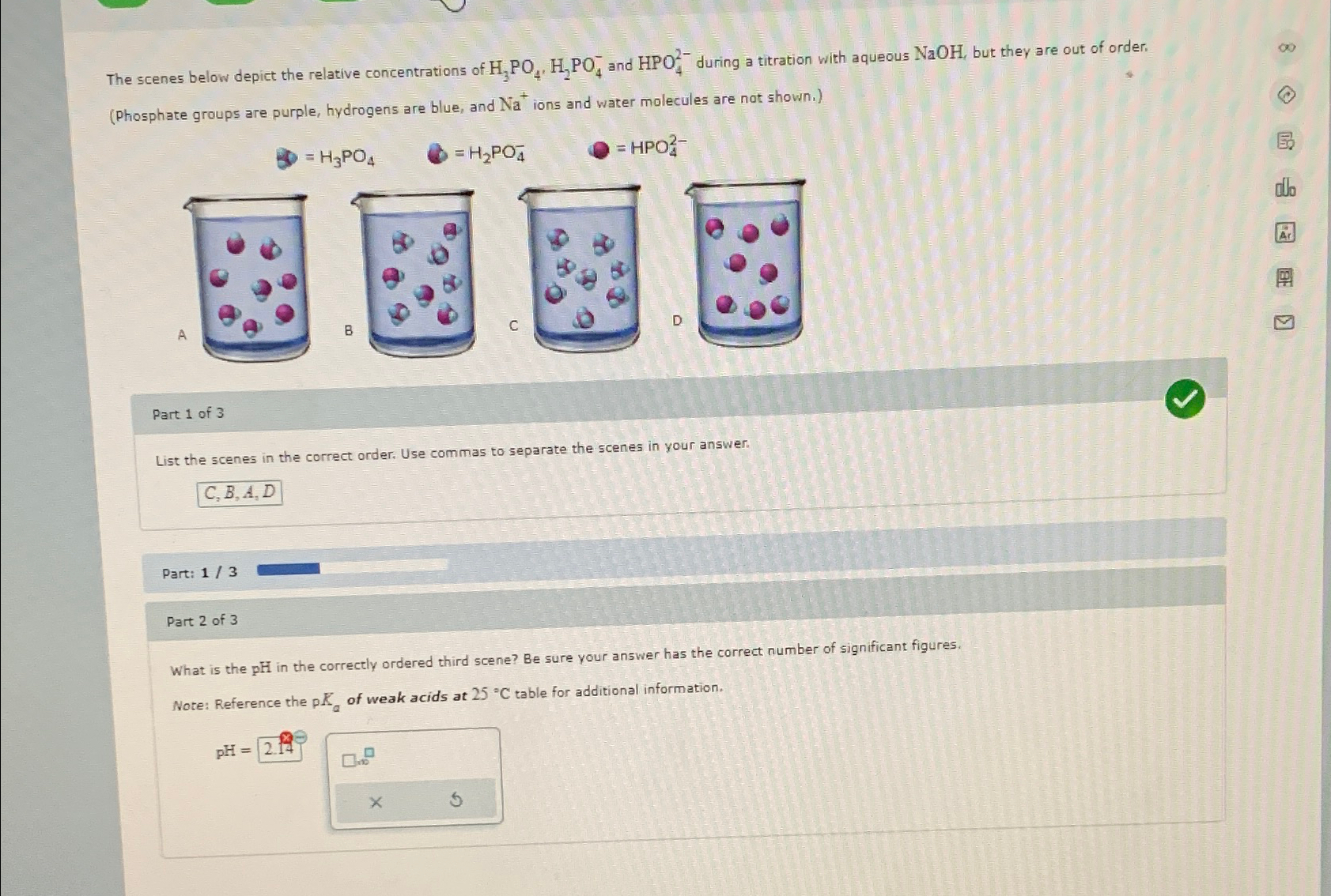 Solved The scenes below depict the relative concentrations | Chegg.com