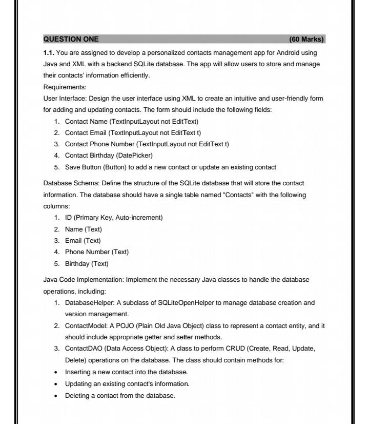 Solved 1.1. You are assigned to develop a personalized | Chegg.com