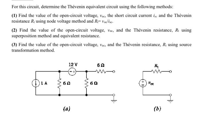 Solved For this circuit, determine the Thévenin equivalent | Chegg.com