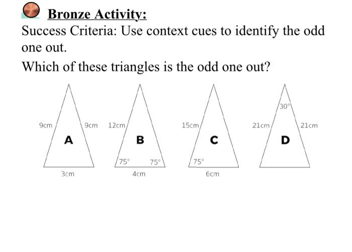 Solved Bronze Activity: Success Criteria: Use context cues | Chegg.com