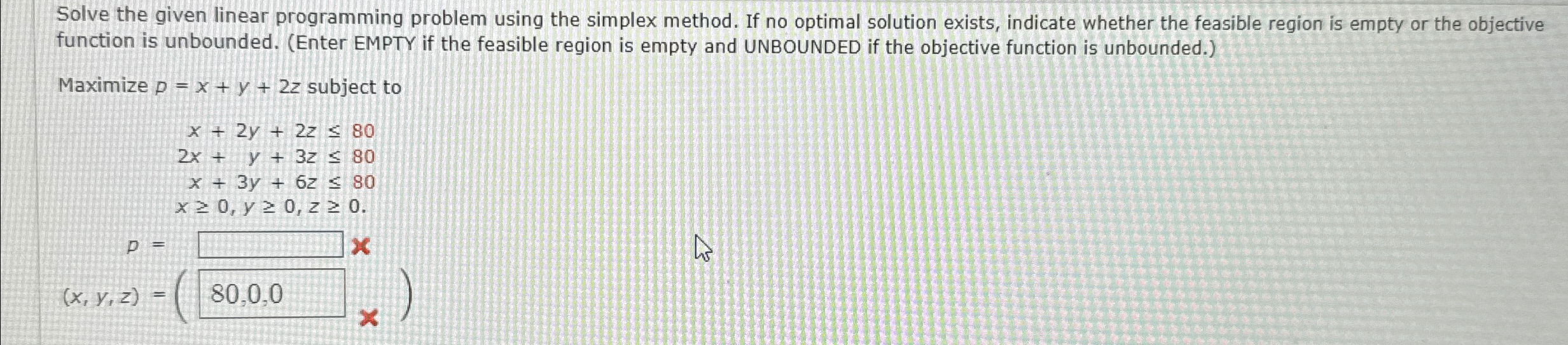 Solved Solve The Given Linear Programming Problem Using The