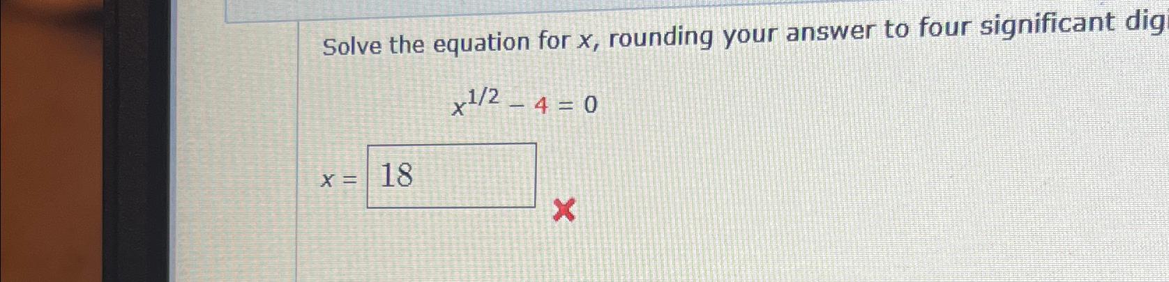 Solved Solve the equation for x, ﻿rounding your answer to | Chegg.com