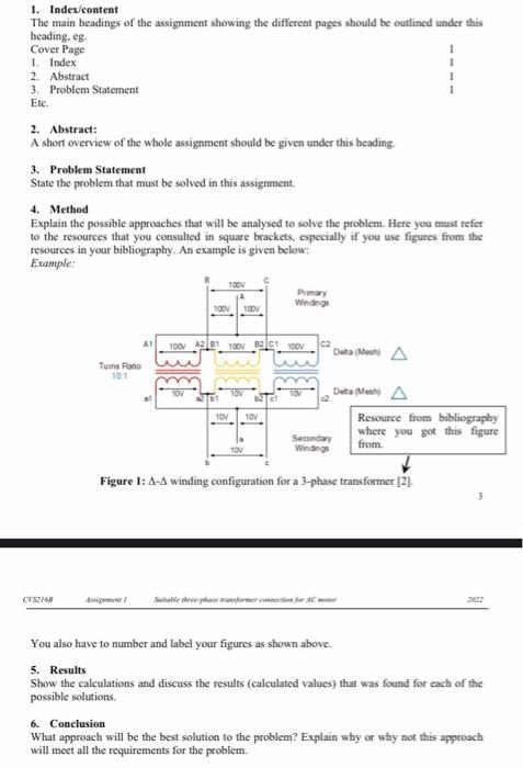 Solved CWS2168 Assignment Stritable three-phase transformer | Chegg.com