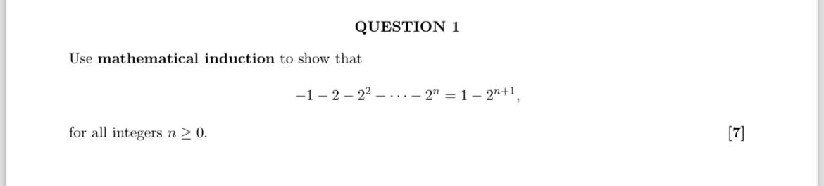 Solved QUESTION 1Use mathematical induction to show | Chegg.com