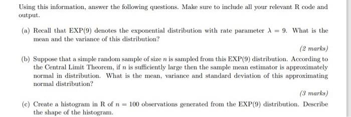 Solved Using this information, answer the following | Chegg.com
