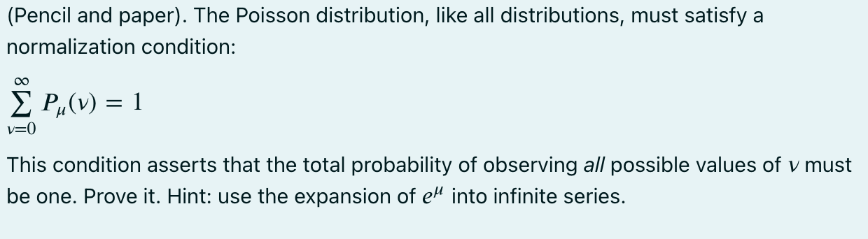 Solved (Pencil and paper). ﻿The Poisson distribution, like | Chegg.com
