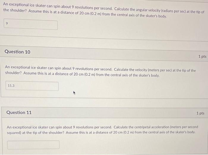 Solved An exceptional ice skater can spin about 9 | Chegg.com