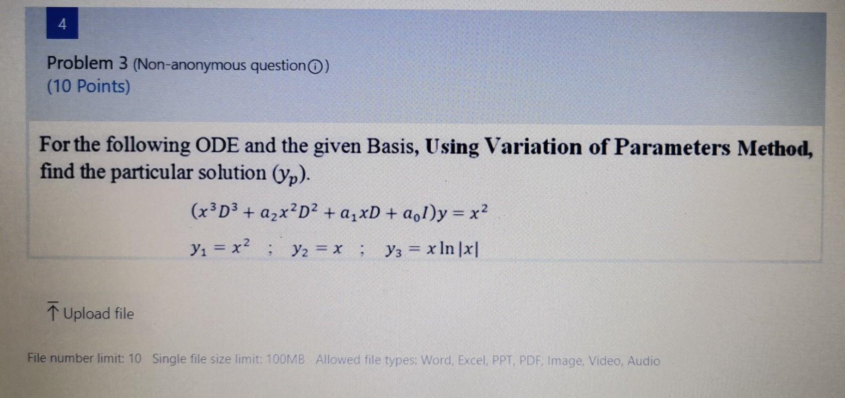 Solved 4 Problem 3 (Non-anonymous question ) (10 Points) For | Chegg.com