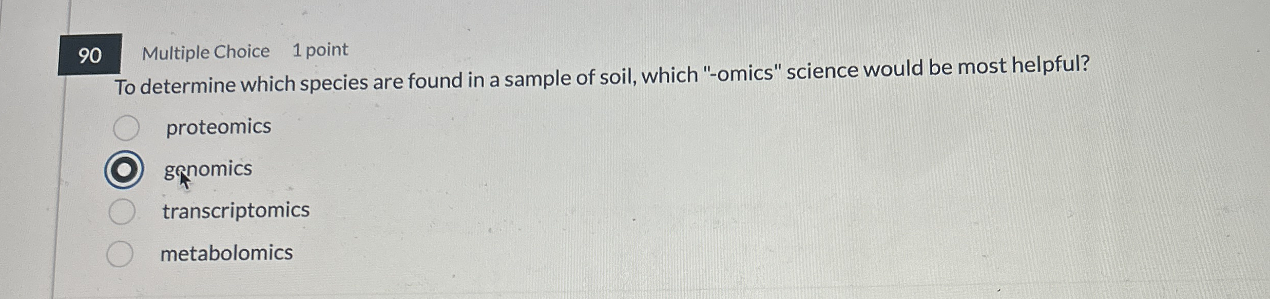 Solved 90Multiple Choice 1 ﻿pointTo determine which species | Chegg.com