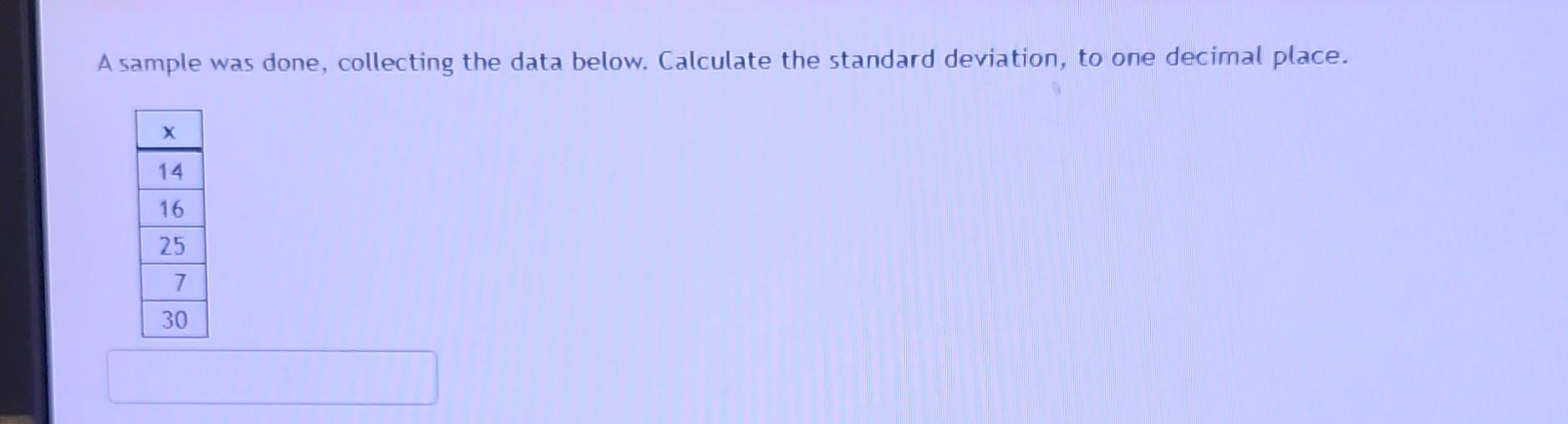 Solved A sample was done, collecting the data below. | Chegg.com