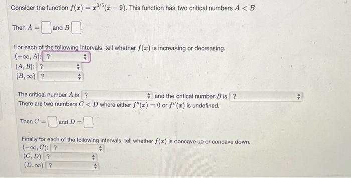 Solved Consider the function f(x)=x3/5(x−9). This function | Chegg.com
