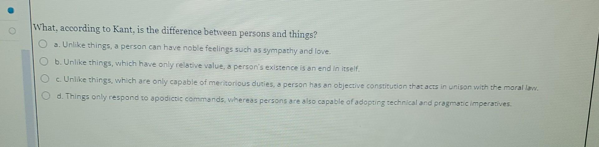 Solved What, according to Kant, is the difference between | Chegg.com