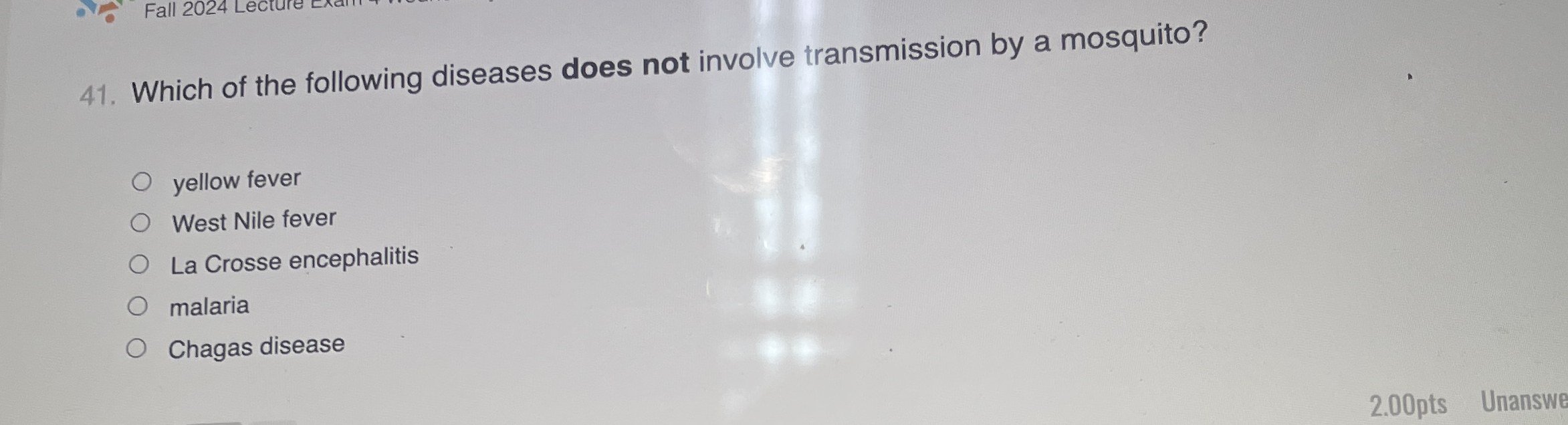 Solved Which of the following diseases does not involve | Chegg.com