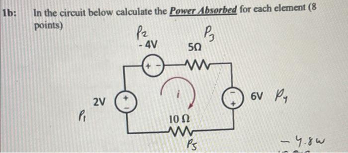 Solved 1a: Find vout for the circuit below ( 10 points)In | Chegg.com