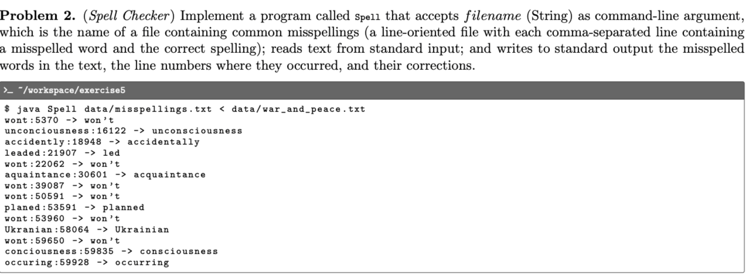 Solved a misspelled word and the correct spelling); reads | Chegg.com